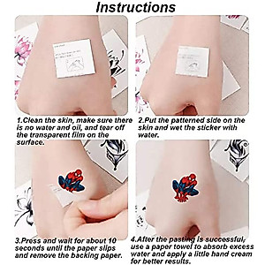 8 Sheets Temporary Tattoos for Kids, Birthday Party Supplies Cute Fake Tattoos Stickers Cartoon Tattoo Party Decorations Birthday Party Favors for Kids Boys Girls Party Gifts Party Stickers