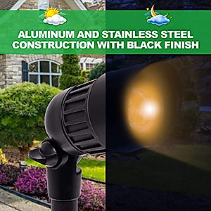 GreenLighting Low Voltage Outdoor Lights - 280 Lumen Modern Spotlights - Walkway Lights, Garden Lights, Lawn or Landscape Lighting - Waterproof and Rust-Resistant (Black, 6 Pack)