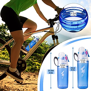 Linowos Drinking and Misting Sports Water Bottle, Non-Toxic BPA Free, Fast Water Flow Opens with 1-Click, Portable Leak-Proof Spray Cup for Cycling Fitness Camping Hiking Outdoor