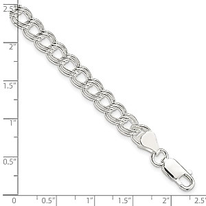 IceCarats 925 Sterling Silver 7mm Double Link Chain Charm Bracelet 7 inch