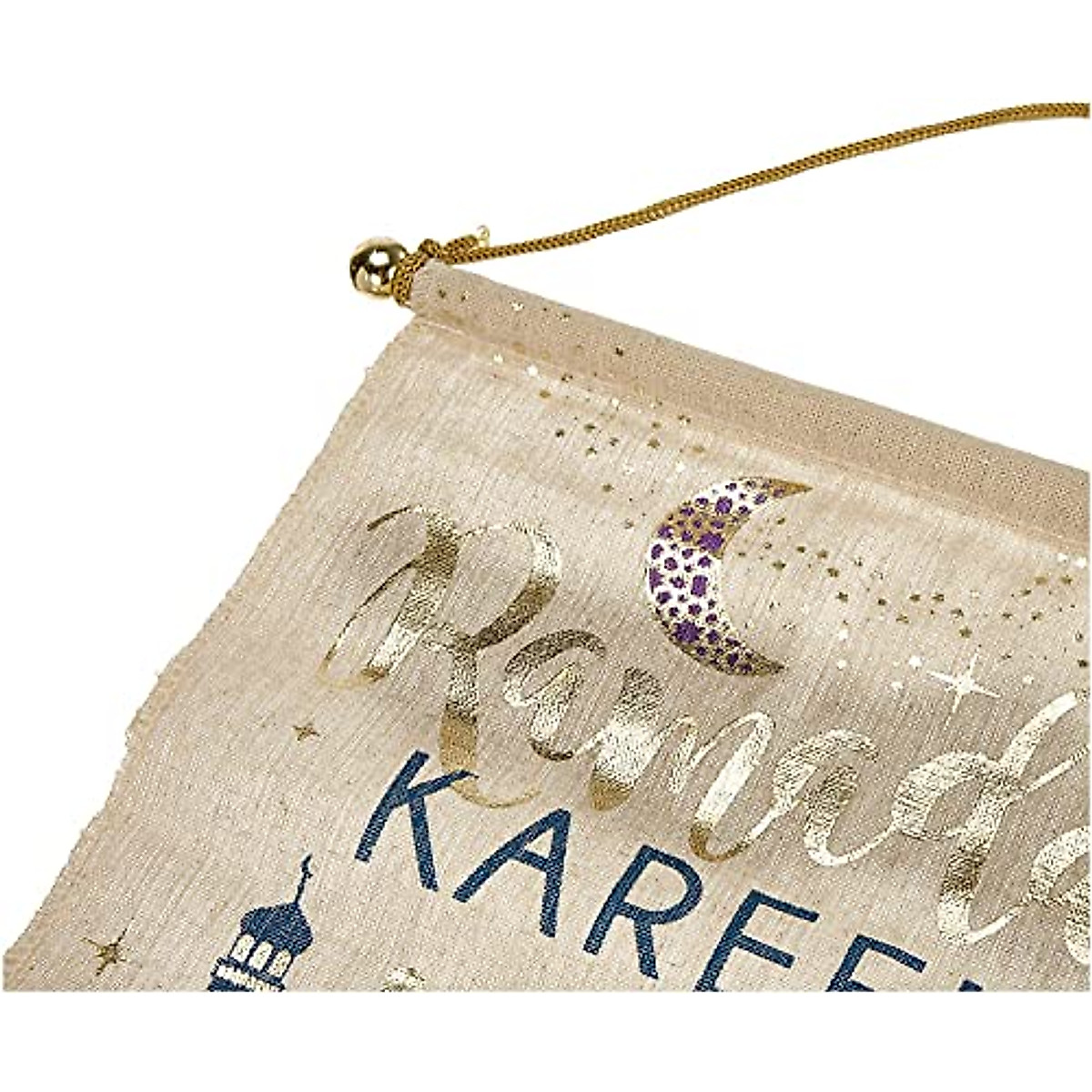 Ramadan Kareem Hanging Canvas Sign, 15" x 11", Multicolor, 1 Pc