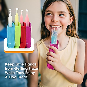 AIEVE Freezable Snack Bag, Small Cooler BagsSnack Box Container for Travel Lunch (with 4pcs Popsicle Bag)