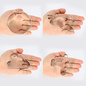 Plane Cookie Cutters Set - 7pcs Airplane Travel and Flying Stainless Steel Cutter Mold for Kitchen Baking Airplane, Cloud Shape Anniversary Birthday Wedding Party Supplies