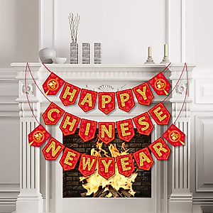 Chinese New Year Bunting Banner Letter 2023 Year of Rabbit Party Bunting Banner Festive Decorations for Chinese New Year
