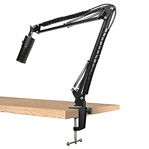 YOUSHARES Table Mount Clamp for Mic - Boom Arm Clamp for Microphone Arm Stand with Adjustable Screw, the Maximum Gap is 55mm/2.16in