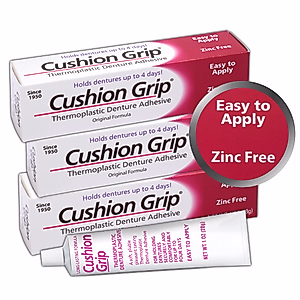 Cushion Grip Thermoplastic Denture Adhesive, 1 oz (Pack of 3)