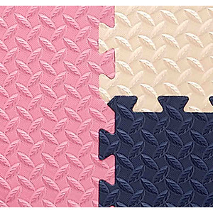 Coyang Gym Floor Mats Home Interlocking Rubber Floor Exercise Training Mat Foam Interlocking Tiles Foam Interlocking Padded Mat Floor Mats Home Workout Mats (30x30x1.2cm/36 Pieces,White+Navyblue)