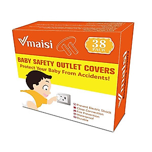 60 Pack - Baby Proofing Magnetic Cabinet Locks 20 Locks & 2 Keys Bundle with 38 Pack Baby Proofing Outlet Covers