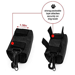 SLOSN 3 Pack Pet Waste Bag Dispenser Dog Poop Bag Holder with Zippered Portable Dog Poop Bag Holder with Hook for Leash,Great Accessory for Walking, Running with Dog (RoseRed Green Black)