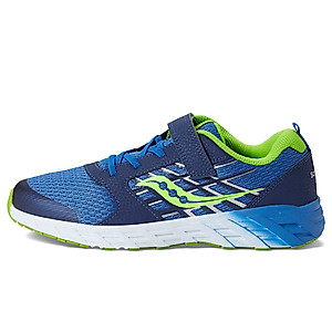 Saucony Wind Alternative Closure 2.0 Running Shoe, Blue/Green, 1 Wide US Unisex Big_Kid