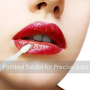 800pcs Cotton Swabs, Double Tipped Cotton Buds with Paper Stick, 4 Packs of 200 Pieces, Pointed Shape