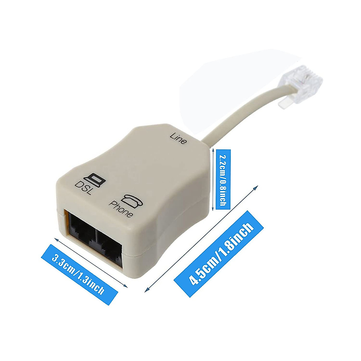 in-line DSL Splitter Filter for Removing Noise and Other Problems from DSL Related Telephone Lines