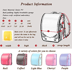 Randoseru Ransel Japanese upscale school bags for boys girls large capacity Senior PU leather light weight backpack