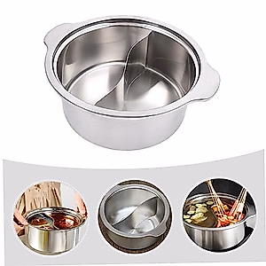 Healeved 1pc Stainless Steel Skewer Pot Rice Cooker Stainless Steel Korean Pots for Cooking Noodle Cooker Korean Shabu Shabu Stainless Steel Sauce Pan with Lid Shabu Hot Pot Non-stick Pot