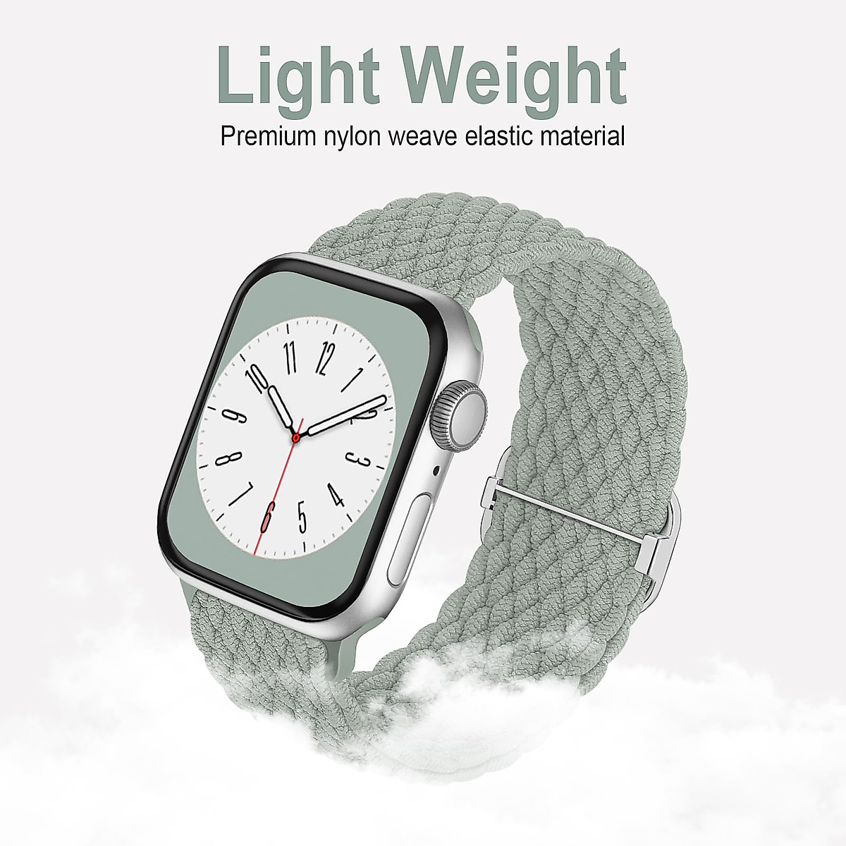 Braided Solo Loop Compatible with Apple Watch Band 42mm 44mm 45mm 46mm 49mm Women Men, Adjustable Stretchy Bands Elastic Sport Wristbands for iWatch Series 10 9 8 7 6 5 4 3 2 1 SE Ultra 2 Ultra