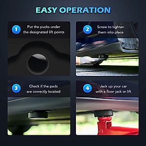 Orion Motor Tech Jack Pad Compatible with Tesla Model 3 S X and Y, 4 Rubber Jack Pucks for Lifting 2016 2017 2018 2019 2020 2021 2022 2023 Tesla, Car Lift Floor Jack Adapter Set with Storage Box