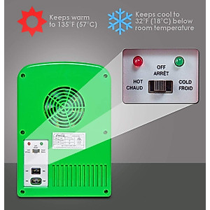 Coca-Cola Sprite 4L Portable Cooler/Warmer, Compact Personal Travel Fridge for Snacks Lunch Drinks Cosmetics, Includes 12V and AC Cords,Desk Accessory for Home Office Dorm Travel, Green