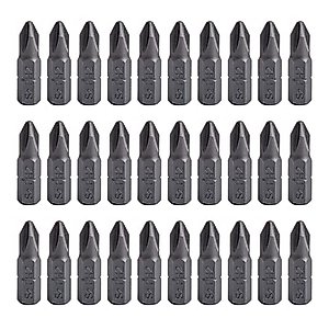 VESTTIO Phillips #2 PH2 Screwdriver Bits Set Drywall Insert Bits 30PCS 1 Inch/25 mm Length 1/4 Inch Hex Shank S2 Alloy Steel for Screwdriver Drill Driver with Storage Case