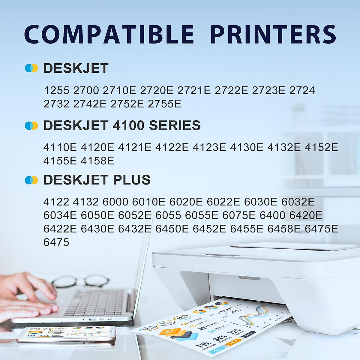 MYCARTRIDGE 67XL Remanufactured Ink Cartridge Replacement for HP 67XL (1 Black, 1 Tri-Color) for DeskJet 2755 2752 1255 DeskJet Plus 4155 4158 4140 Envy 6455 6052 6458 6055 Printer 67XL Ink Cartridge