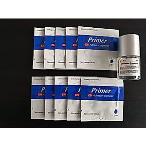 LLPT 94 Adhesion Promoter 10 Sponge Applicator Wipes 1 Bottle Primer Supplement Increase Adhesion Primer for Permanent Acrylic Double Sided Adhesives Mounting Molding Tape