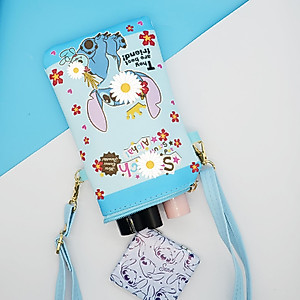 Kawaii SDQ Small Crossbody Cell Phone Purse, Cartoon Phone Bag with Mirror, Cell Phone Wallet Shoulder Bag with Credit Card Slots, Cell Phone Pouch Purse with Shoulder Strap For Women teen girls