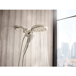 Moen 220C3BN Verso Eight-Function 7" Diameter Spray Head Standard With Handshower, Brushed Nickel, 72" Hose