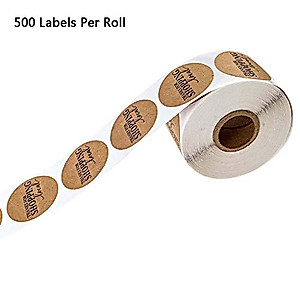 WANGFUFU 500pcs Kraft Paper Thanks for Shopping Local Stickers Round Seal Label Scrapbook - for Sealing, Decoration