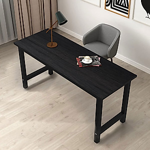 NSdirectModern Computer Desk 63 inch Large Office Desk Writing Study Table for Home Office Desk Workstation Wide Metal Sturdy Frame Thicker Steel Legs, Black.