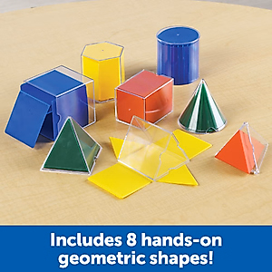 Learning Resources Folding Geometric Shapes - 16 Pieces, Ages 7+ Geometry Accessories, Teacher Aids, Math Helper, Teacher Supplies, Math Games for Kids