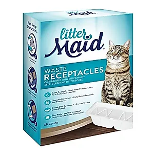 LitterMaid Litter Box Waste Receptacles, Disposable/Sealable Waste Receptacles for Automatic Litter Boxes