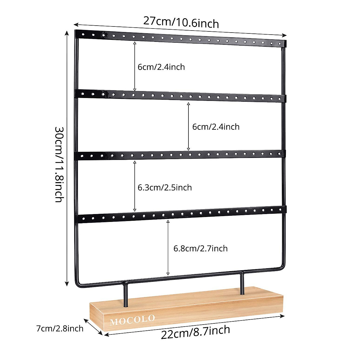 Mocolo Earring Holder Stand, Earring Organizer Display Holder Stand for Hanging Earrings(88 Holes & 4 Layers)