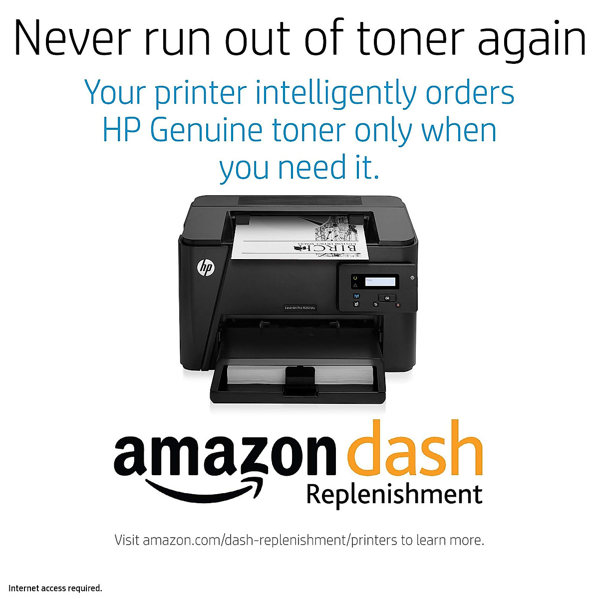 HP Laserjet Pro M201dw Wireless Monochrome Printer, Amazon Dash Replenishment Ready (CF456A) (Renewed)