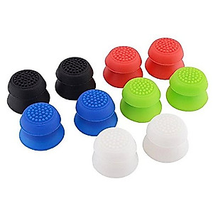 2 x Analog Gamepad Raised Antislip Thumb Stick Grips Thumbsticks Joystick Cap Cover for PS4, PS3, Xbox 360, Xbox One Controller (Black)