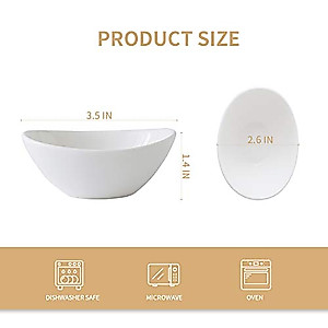 OMAYKEY Sauce Dish Set of 10, 2.5 oz Porcelain Dipping Bowls Set, White Dipping Sauce Dishes for Soy Sauce, Ketchup, Condiment, BBQ Sauce or Seasoning, Honey Mustard