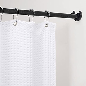 JMIATRY 12 PCS Closet Rod Brackets 1 Inch Closet Pole Socket Metal Closet Rod Brackets Heavy Duty Closet Rod Support Bracket U-Shaped Open Black Closet Rod Holders with Screws