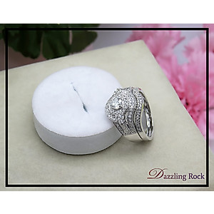 Dazzlingrock Collection 1.00 Carat (Cttw) 14k Round Diamond Women Vintage Engagement Ring Set 1 CT, White Gold, Size 8