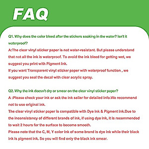 MECOLOUR Premium Printable Vinyl Sticker Paper Transparent 20 Clear Sheets, No-waterproof, Vivid Colors, Tear Resistant - for Any Inkjet Printer