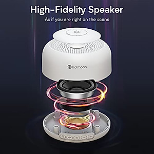 White Noise Sound Machines for Adults Sleeping, 300+ Soothing Smart Sounds Machines with Adjustable Night Lights for Baby, Hotmoon Mona Sound Machine Memory Function 3.5mm Headphone Jack Plug-in.