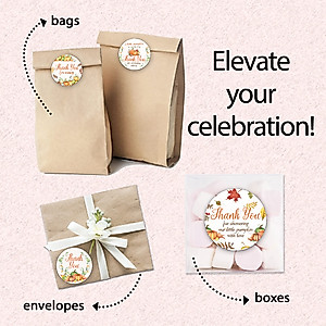 Thank You Baby Shower Stickers - Set of 80 Thank You for Coming Stickers, Preprinted Bridal Shower stickers, Birthday Party Favor Sticker, Self Adhesive Flat Sheet 2 Inch Round Labels LemonTheme Party (Pumpkin)