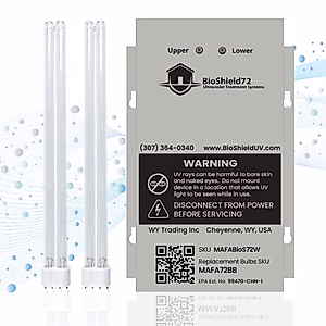 BioShieldUV® 72W HVAC UV Light Air Purifier, Whole House UV-C Light in Duct for HVAC AC (Air Conditioning) System - UV Light for Furnance