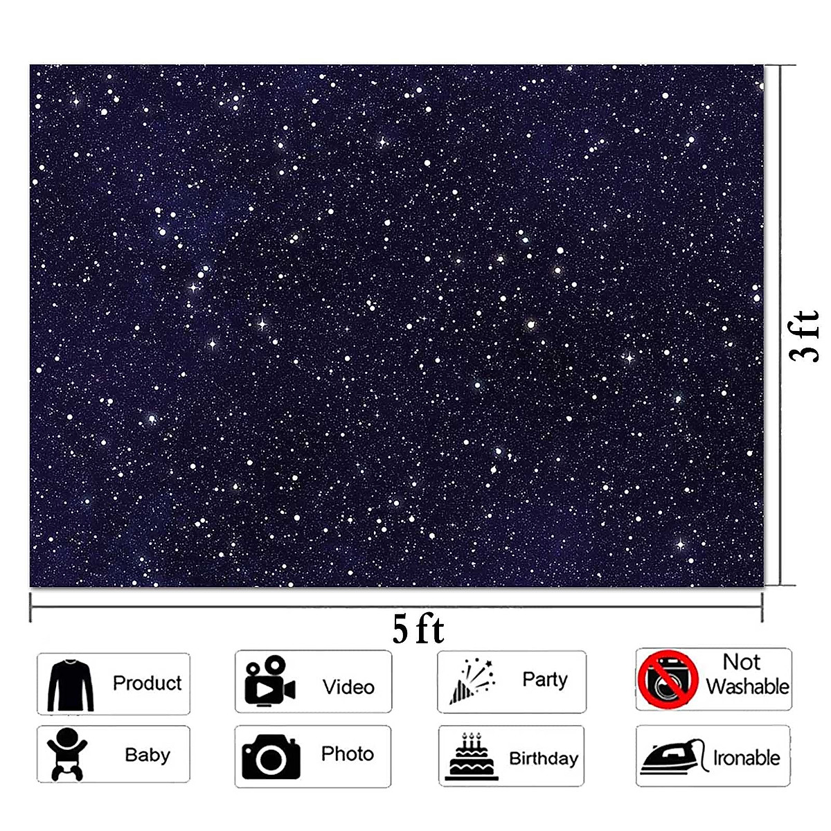 Night Sky Star Universe Space Starry Photography Backdrops Early 2000s Galaxy Stars Children Boy Girl Birthday Party Photo Background Newborn Baby Shower Banner Props 5x3ft