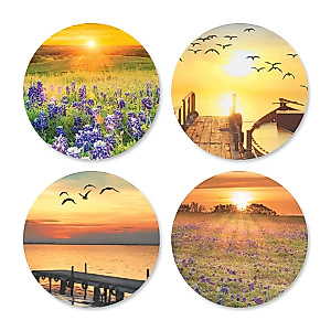 Sunrise Celebration Deluxe Birthday Greeting Cards - Set of 8 (4 Designs), Large 5" x 7", Happy Birthday Cards with Sentiments Inside, includes White Envelope