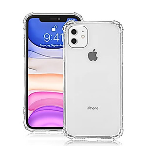 iPhone 11 Case, Shockproof Ultra Slim Fit Silicone Transparent Cover TPU Soft Gel Rubber Cover Shock Resistance Protective Back Bumper for Apple iPhone 11 Clear