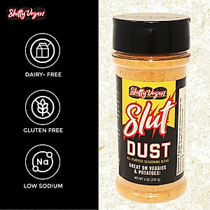Slutty Vegan All Purpose Seasoning, Slut Dust, Healthy Herbs and Spices, Gluten Free, No Sugar and No GMO, Organic Spice Jar, (6oz)