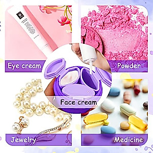 Juome Travel Containers for Toiletries, Silicone Travel Size Containers with Lid, Leak-proof Travel Jars for Creams Travel Essentials Accessories Kit for Cosmetic Makeup Cream for Women (Purple)