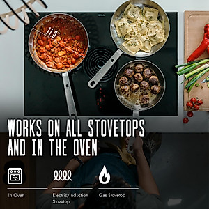 SKOTTSBERG Stainless Steel Wok (11" wide) – Suitable For All Heatsources, Safe With Metal Utensils