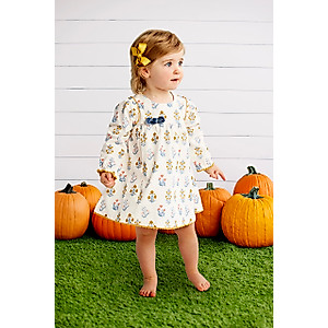Mud Pie Baby Girls Dress, Fall Floral Corduroy, 2T