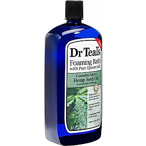 Dr. Teal's Hemp Seed Oil Foaming Bath Gift Set (2 Pack, 34oz Ea) - Cannabis Sativa Hemp Seed Oil - Essential Oils Blended with Pure Epsom Salt Calm The Senses & Alleviates Daily Stress