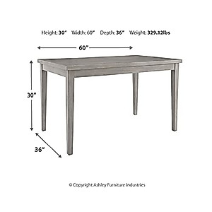 Signature Design by Ashley Parellen Modern Farmhouse Rectangular Dining Room Table, Gray