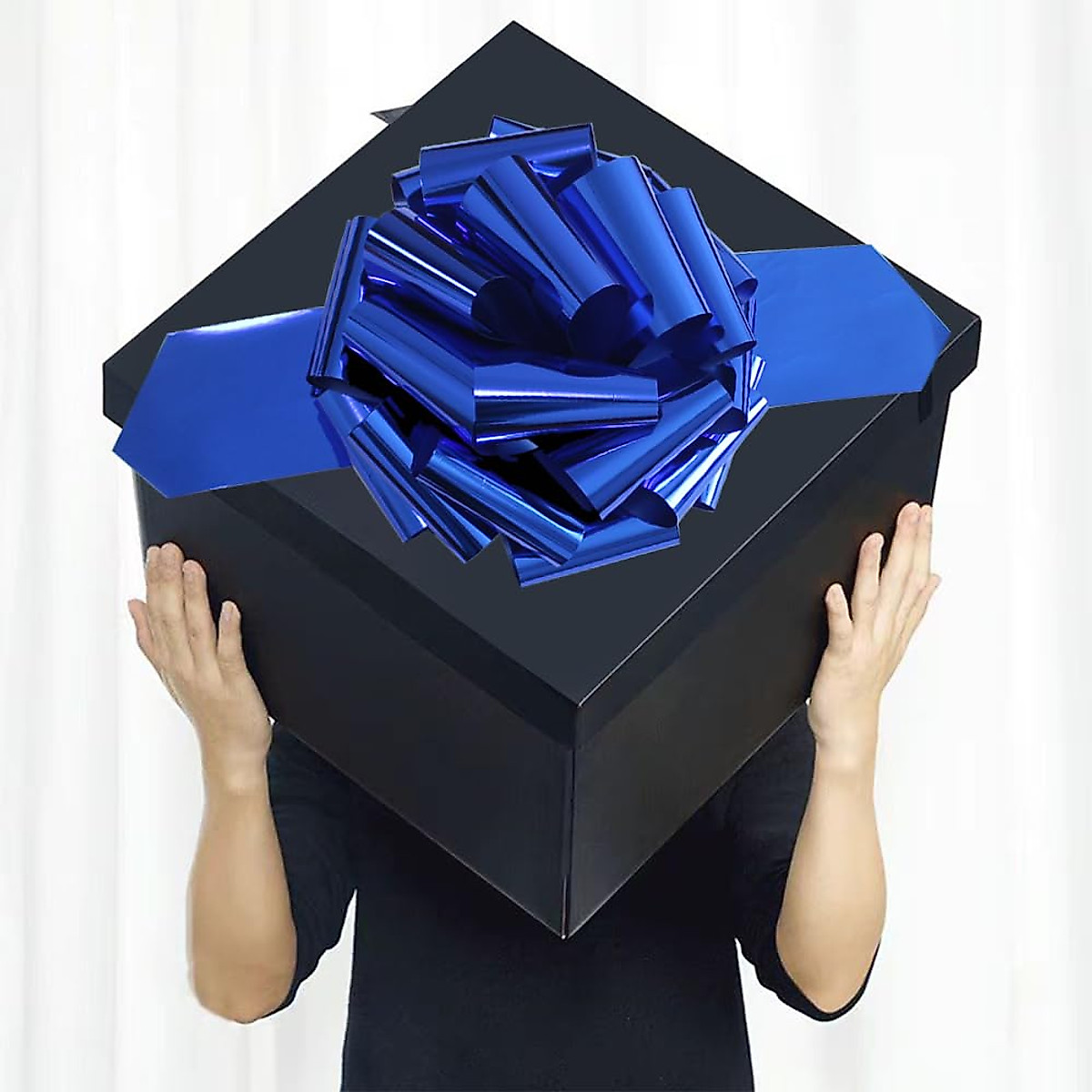 1 pcs Giant Bow,Large Gift Bow,12 "Metal Giant Bow Suitable for Bicycles,Household appliances,Christmas, Parties,and Large Bow Decorations on Dining Tables (Blue)